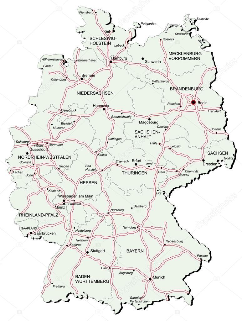 Autobahn Deutschland Karte - Deutschland Autobahnkarte (Westeuropa ...